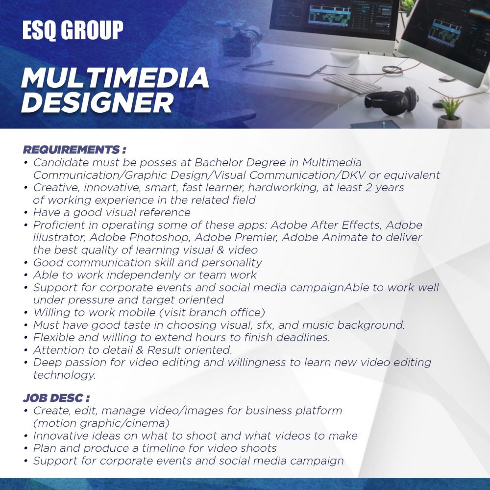 Multimedia Designer – ESQ Group